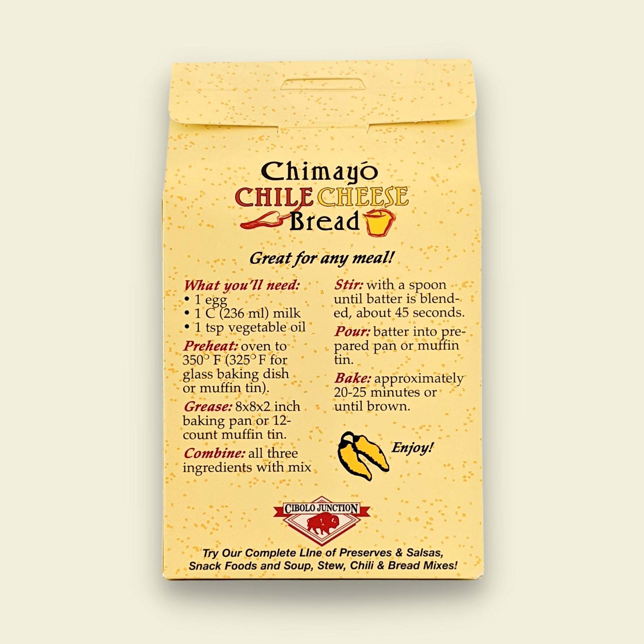 Chimayo Chile Cheese Bread Mix (Case of 12) – Cibolo Junction Salsa